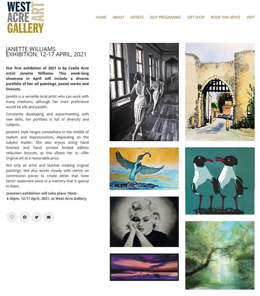 Janette Williams - West Norfolk Artists Association News & Photos